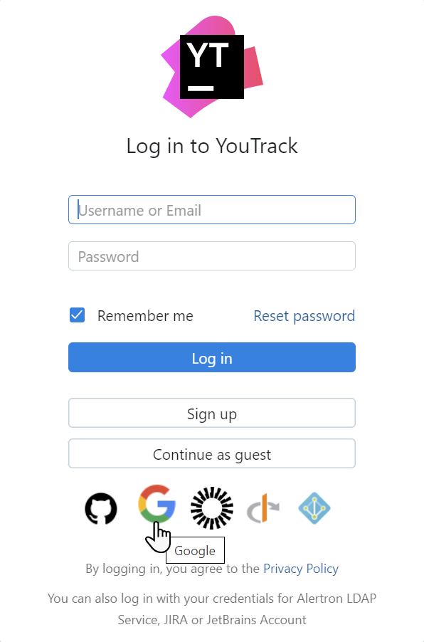 Google Auth Module | YouTrack Cloud Documentation