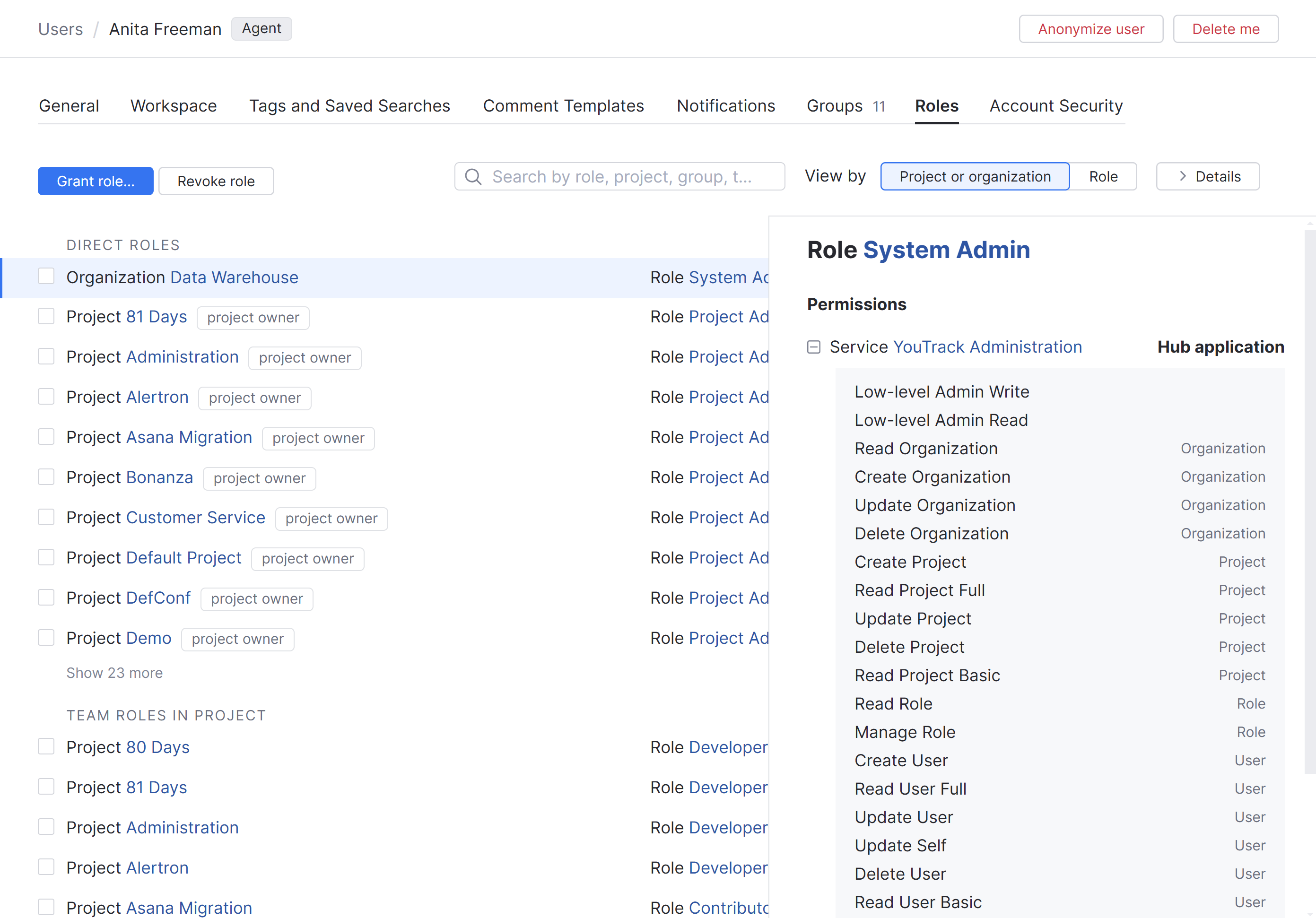 Role Assignments | YouTrack Server Documentation