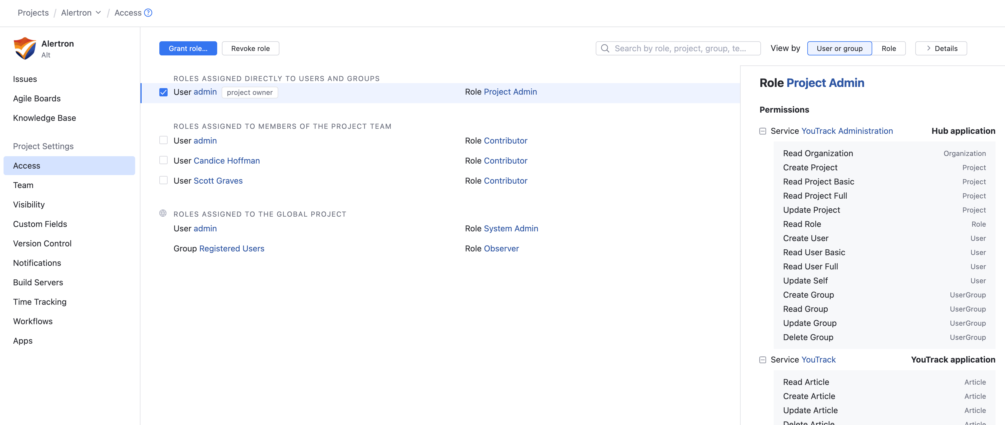 Manage Project Access | YouTrack Cloud Documentation