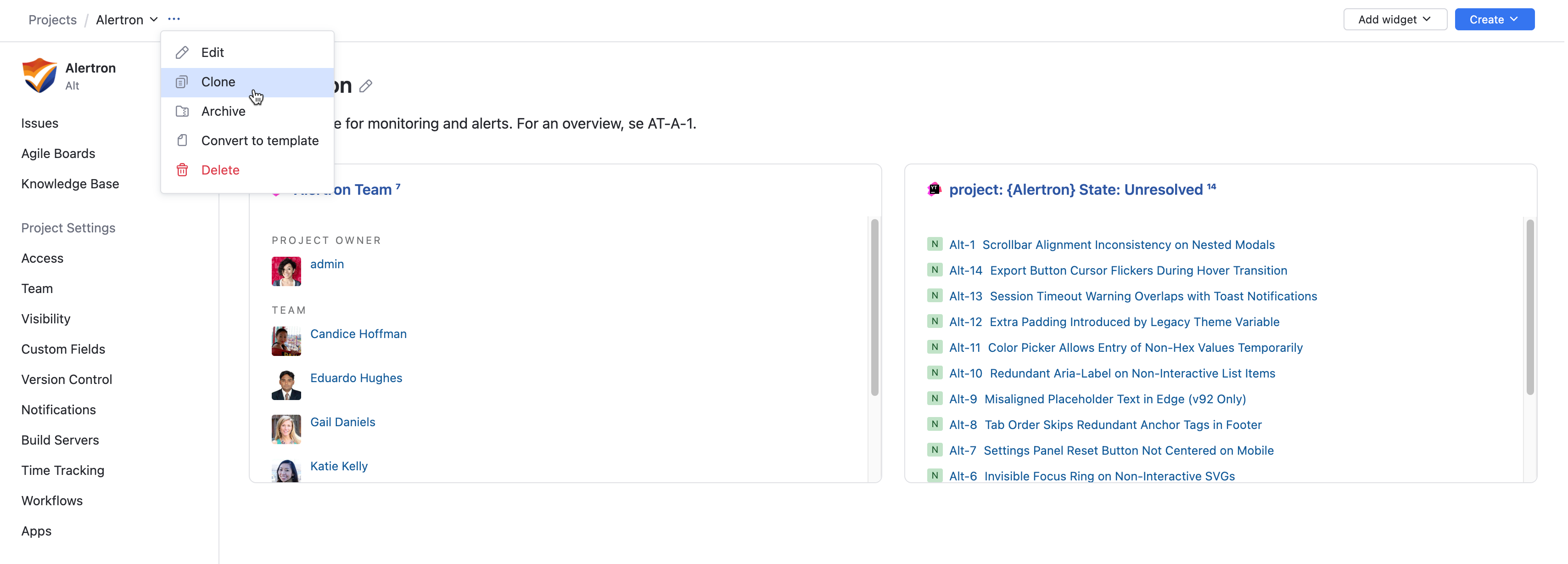 Clone a Project | YouTrack Server Documentation