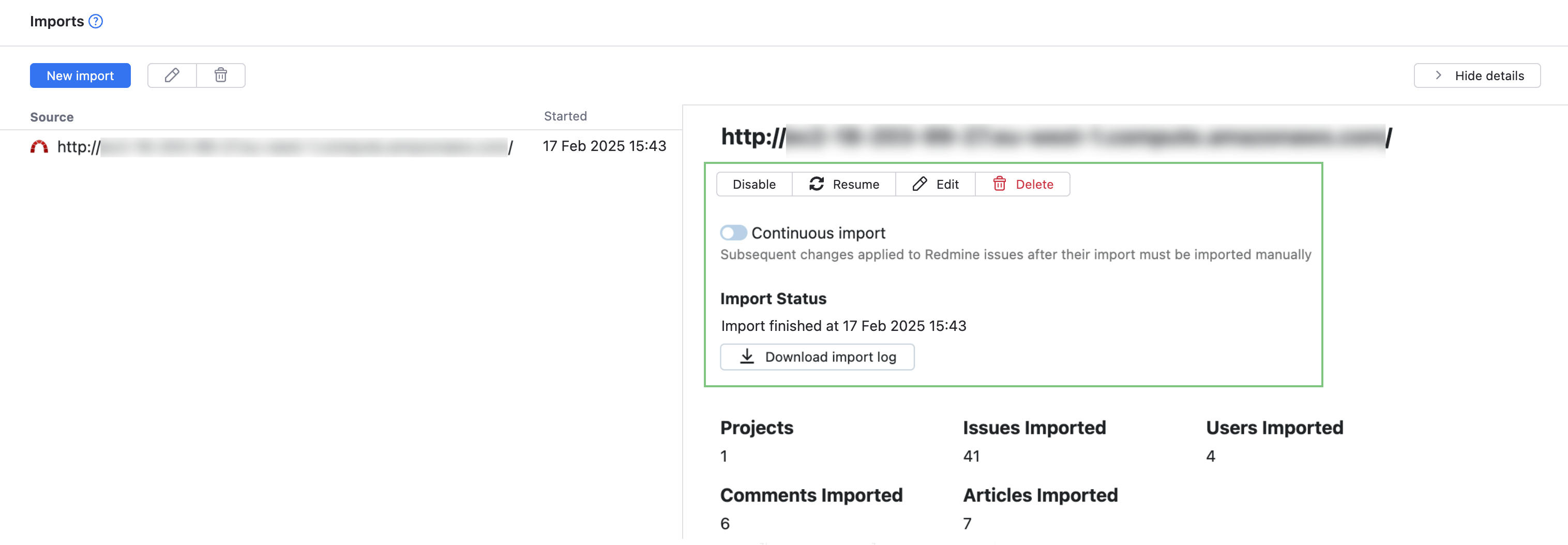 Import from Redmine | YouTrack Cloud Documentation