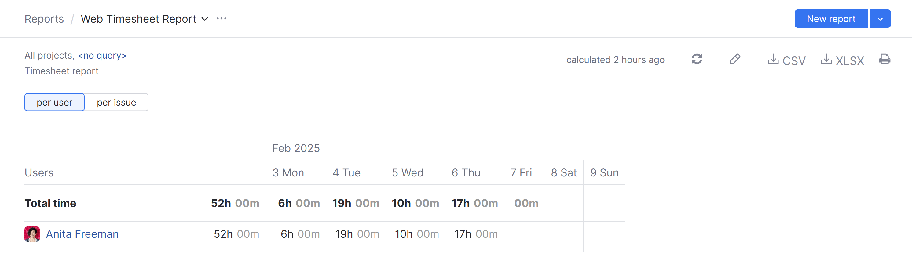 Timesheet Report | YouTrack Cloud Documentation