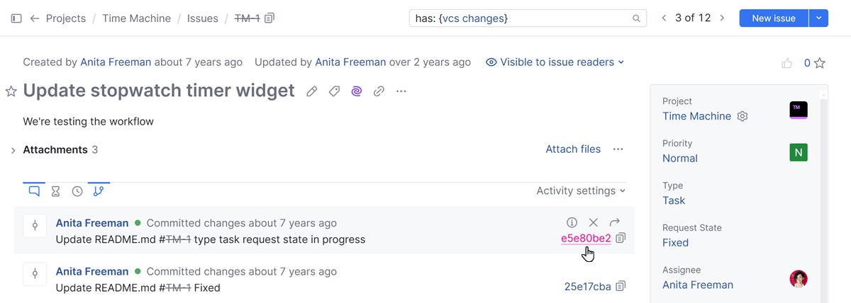 View and Edit VCS Changes | YouTrack Cloud Documentation