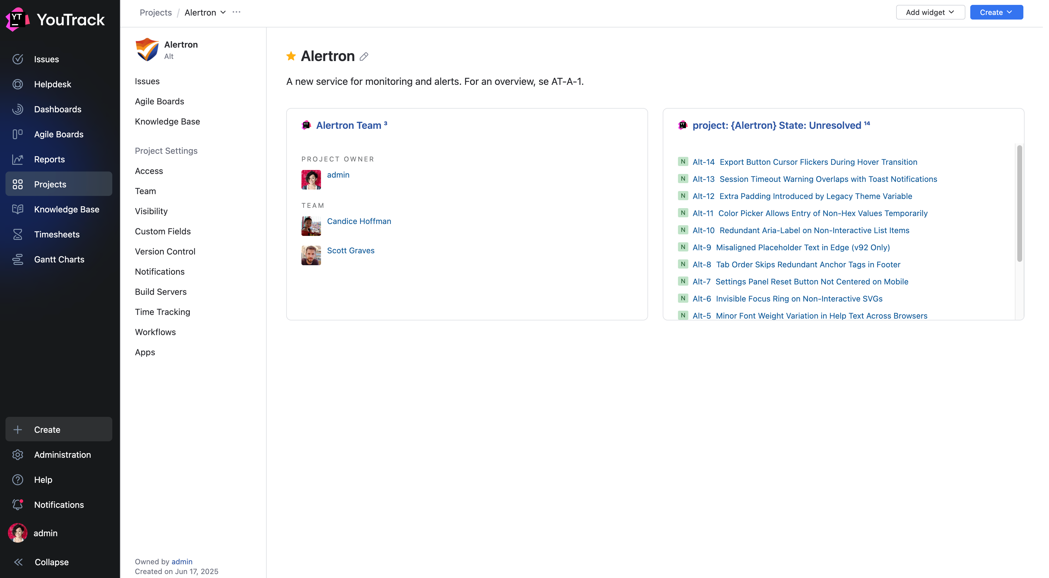 Project Overviews | YouTrack Cloud Documentation
