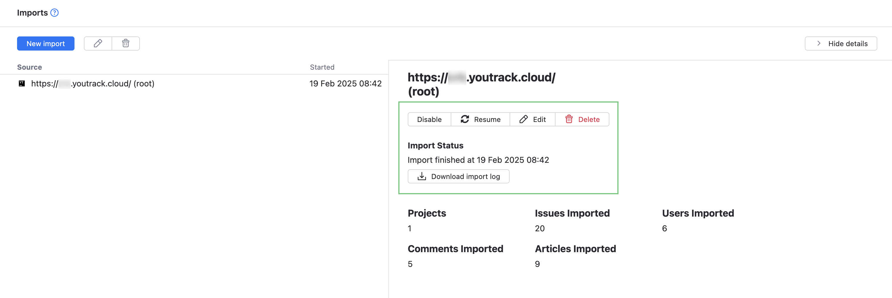 Import from YouTrack | YouTrack Cloud Documentation